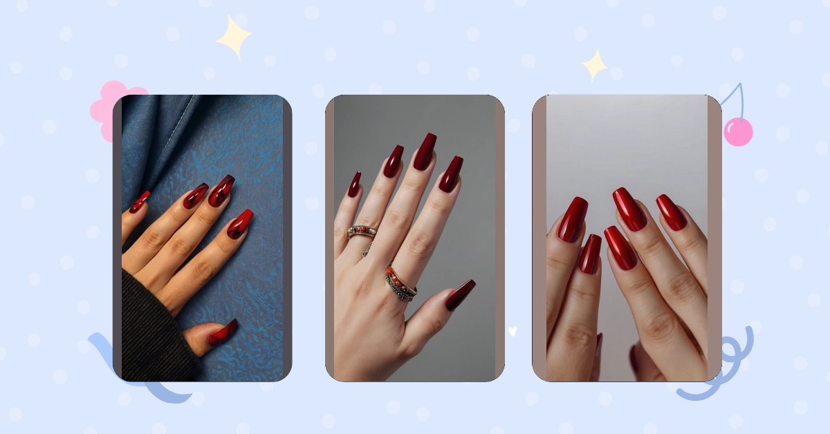 Autumnal Glam: 14 Enchanting Red Nail Ideas for Fall 2024 - Cheer Lives